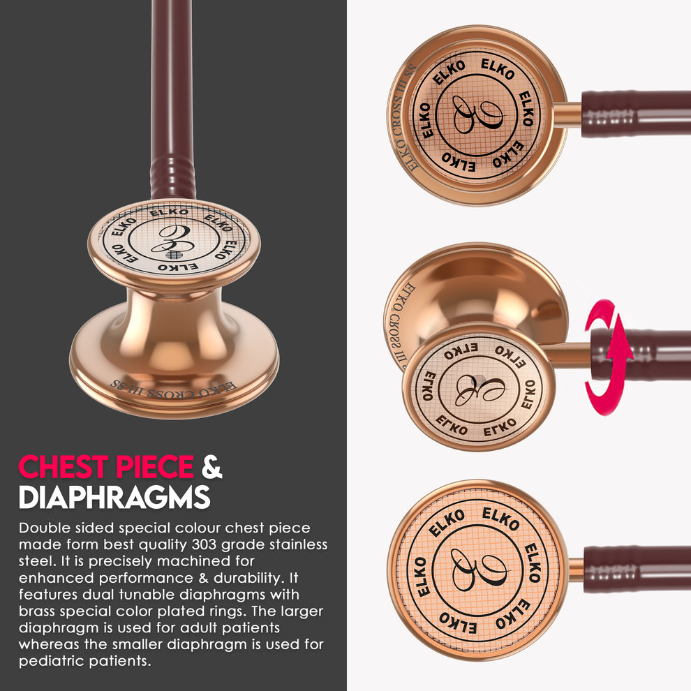 ELKO CROSS III SS Stainless Steel Stethoscope - Rose Gold – ELKO Healthcare