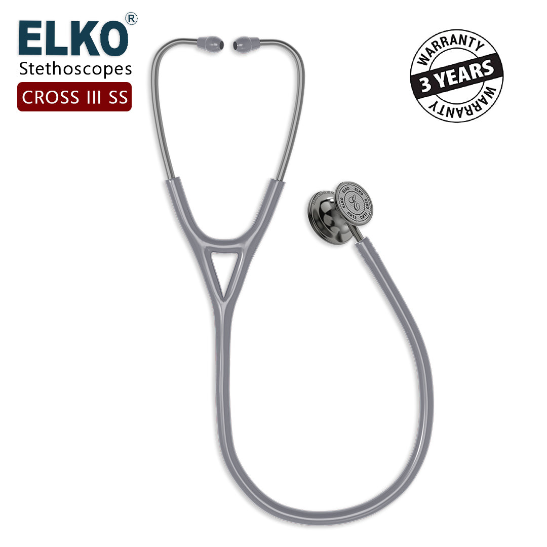 ELKO CROSS III SS Stainless Steel Stethoscope - Smoke Grey – ELKO ...
